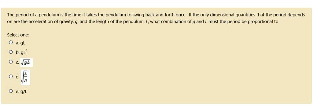 The period of a pendulum is the time it takes the pendulum to swing ...
