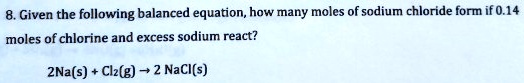 SOLVED: Given the following balanced equation, how many moles of sodium ...
