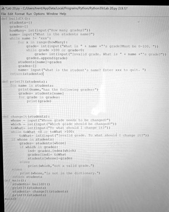 SOLVED: In Python, add a function that will search for a student the ...