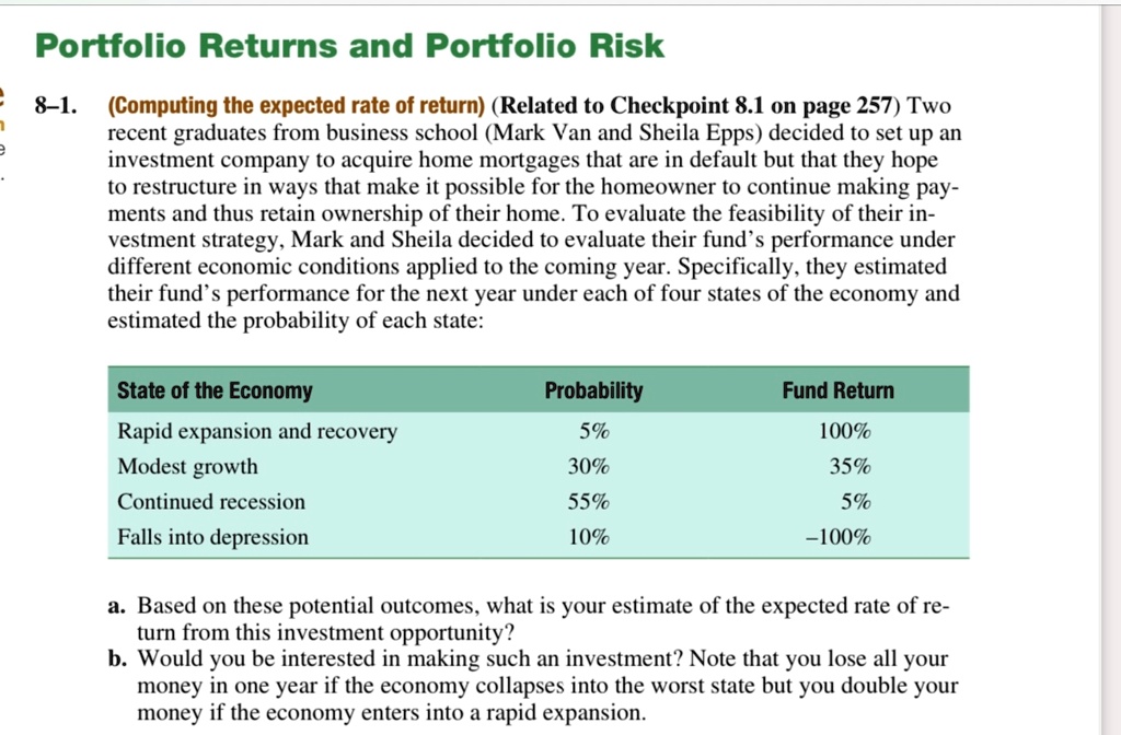 portfolio returns and portfolio risk 8 1 computing the expected rate of ...