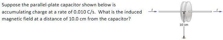 SOLVED: Suppose the parallel-plate capacitor shown below is ...