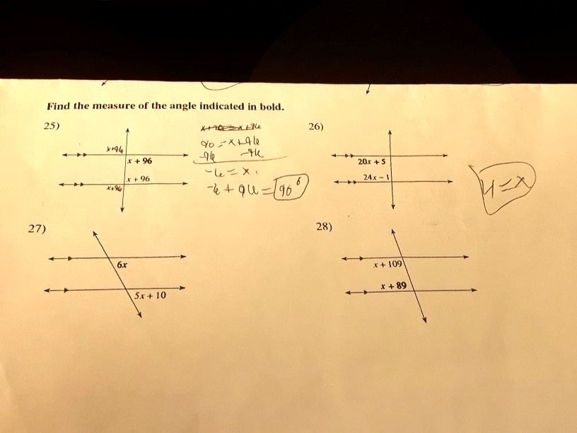 SOLVED: Find the measure of the angle indicated in bold. 25) âˆ Ke = âˆ ...