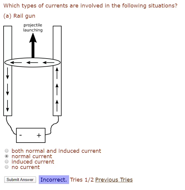 Which types of currents are involved in the following situations? (a ...