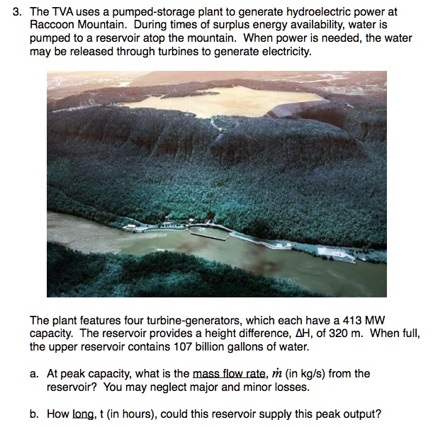 SOLVED: 3. The TVA uses a pumped-storage plant to generate ...