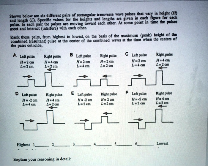 SOLVED: Below are six different pairs of rectangular transverse wave ...