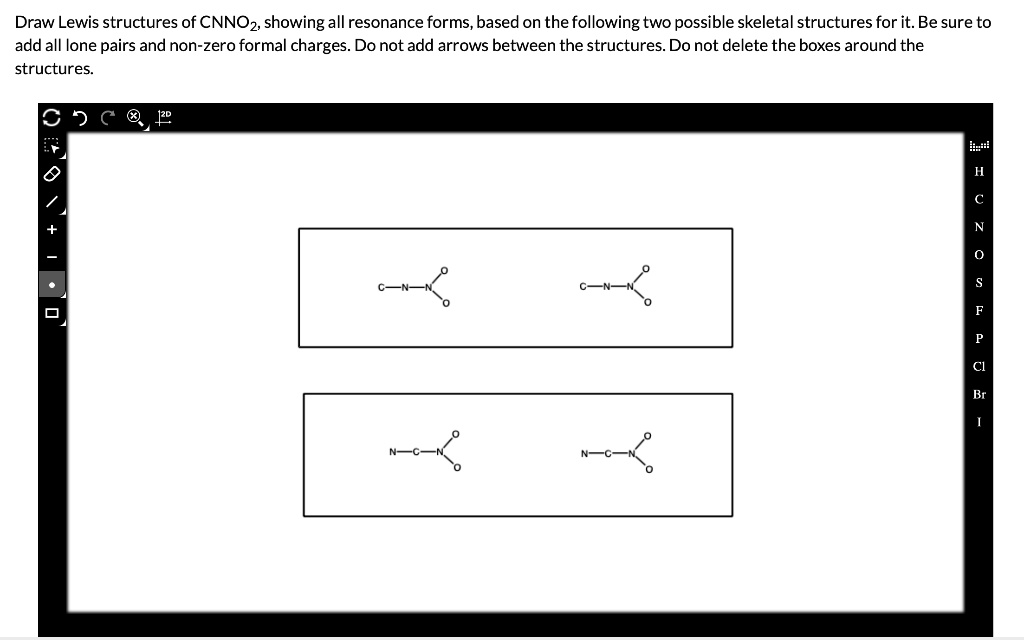 draw lewis structures of cnnoz showing all resonance forms based on the ...