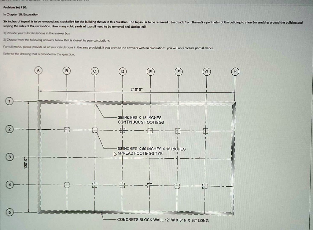 VIDEO solution: Problem Set 10 In Chapter 10: Excavation Six inches of ...