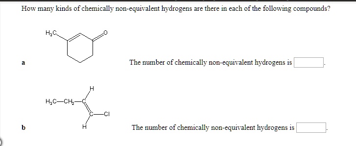 SOLVED: How many kinds of chemically non-equivalent hydrogens are there ...