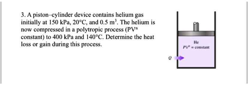 SOLVED: A piston-cylinder device contains helium gas initially at 150 ...