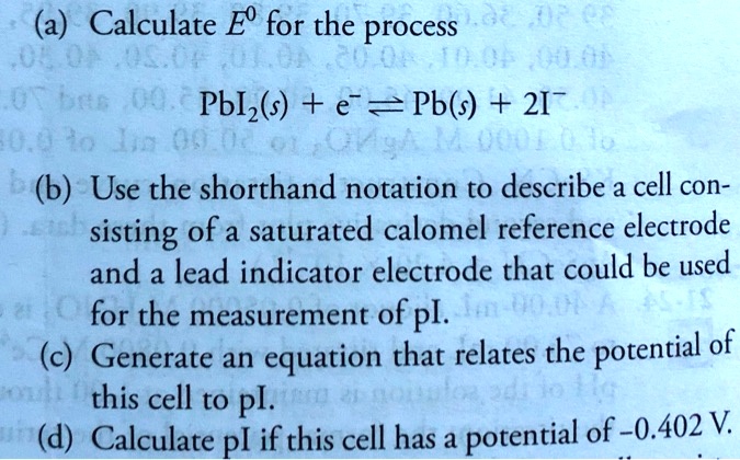 SOLVED: (a) Calculate EQ for the process U + Ua2+ â†’ Pb2+ + 2I- using ...
