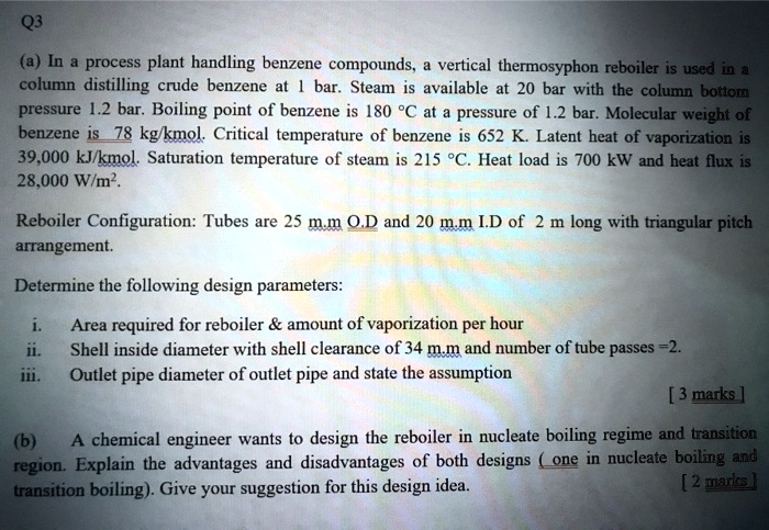 SOLVED: In a process plant handling benzene compounds, a vertical ...