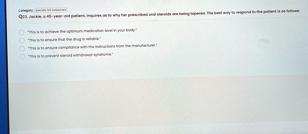 [GET ANSWER] category specialty skill assessment q23 jackie a 45 year ...