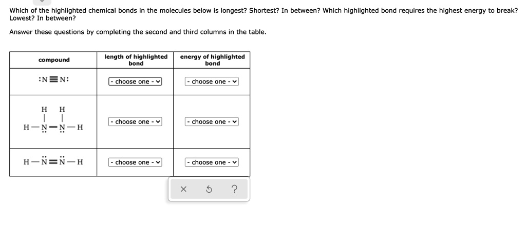 which of the highlighted chemical bonds in the molecules below is ...
