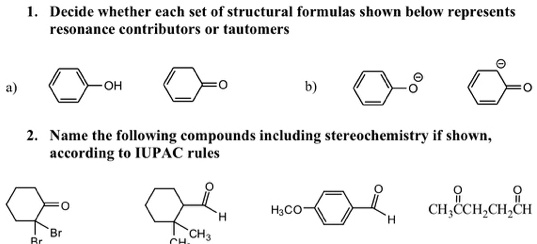 SOLVED: Decide whether each set of structural formulas shown below represents resonance ...