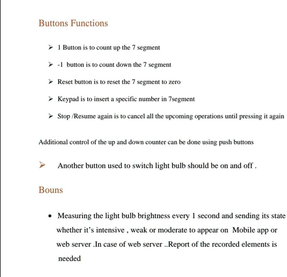 Solved Esp32 Micropython Button Functions Button Is To Count Up The 7 Segment Button Is To