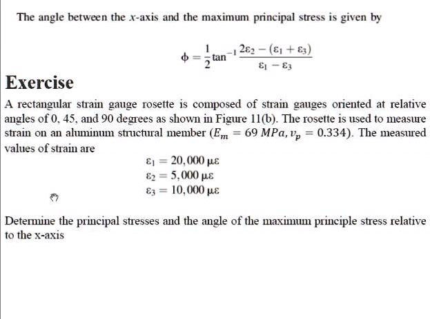 the angle between the x axis and the maximum principal stress is given ...