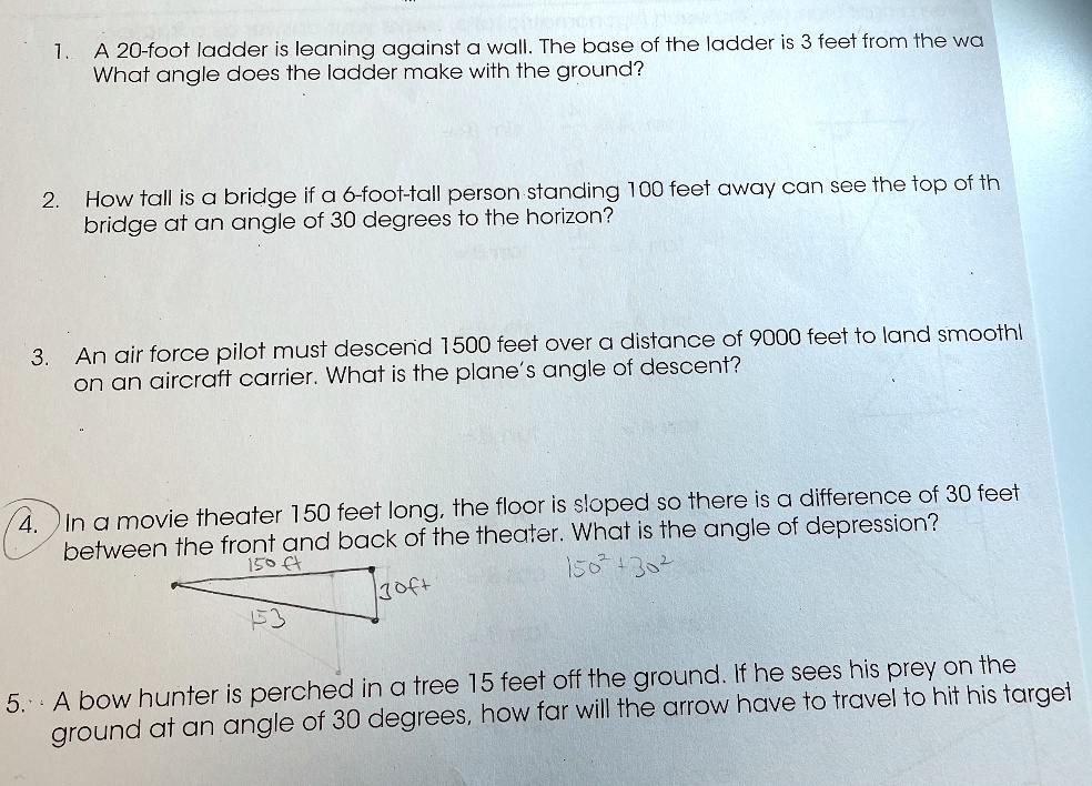 SOLVED: A 20-foot ladder is leaning against a wall. The base of the ...