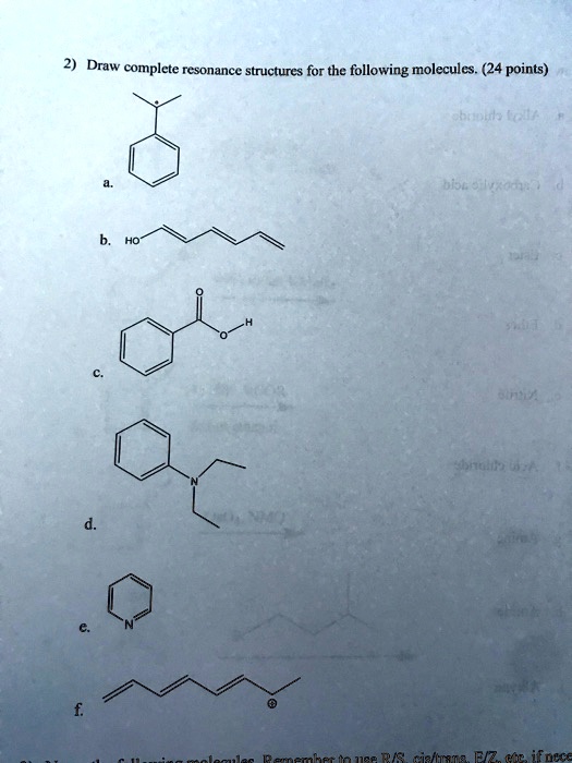 SOLVED:Draw complete resonance structures for the following molecules ... SOLVED:Draw complete resonance structures for the following molecules ...