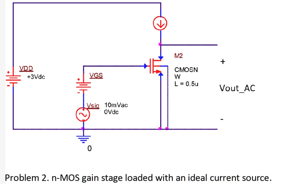 SOLVED: The n-MOSFET gain stage (see the schematic for Problem 2) was ...