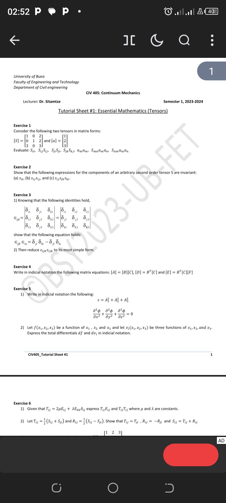 SOLVED: 02:52 P P P · University of Buea 1 Faculty of Engineering and ...