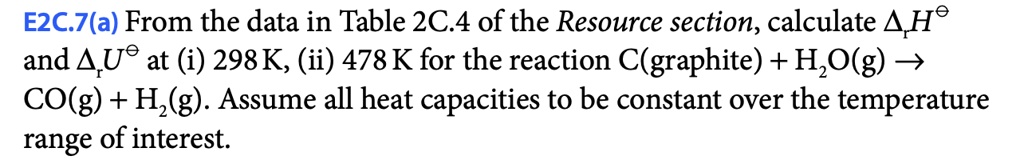 ezcza from the data in table 2c4 of the resource section calculate 4he and aue at i 298k ii 478k ...