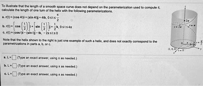 SOLVED: To illustrate that the length of a smooth space curve does not depend on the ...