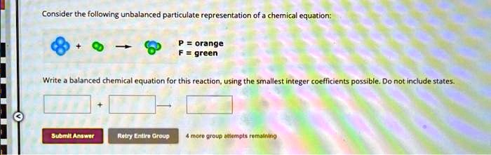 Consider the following unbalanced particulate representation of a ...