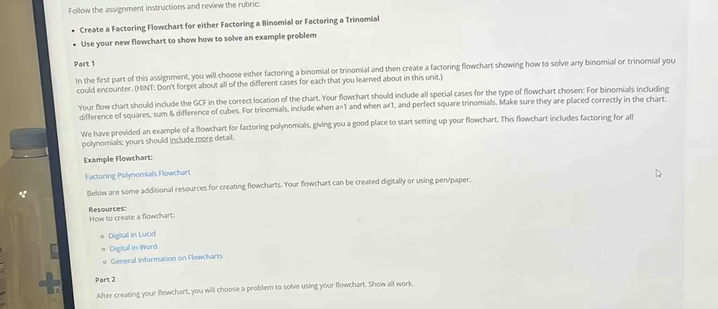 Follow the assignment instructions and review the rubric: - Create a ...