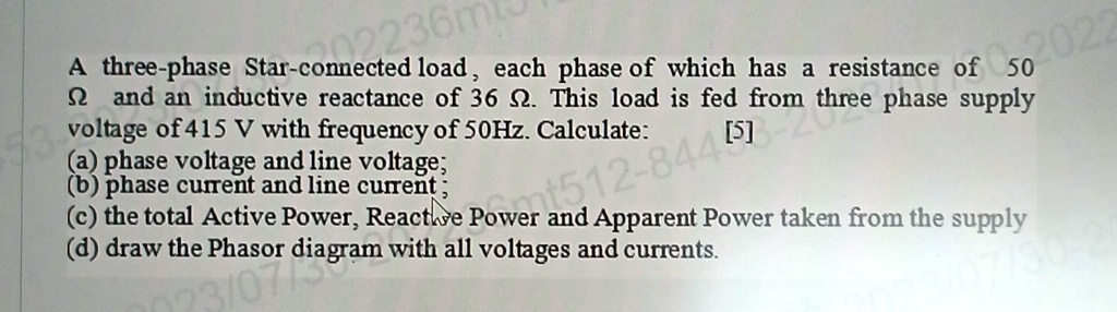 SOLVED: Texts: A three-phase star-connected load, each phase of which ...