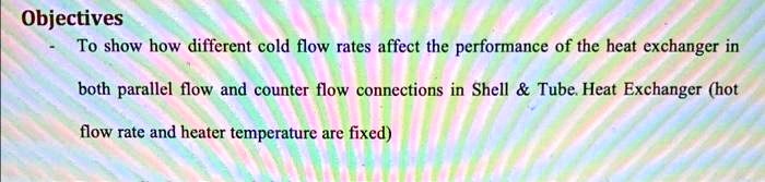 Objectives - To show how different cold flow rates affect the ...