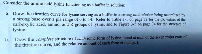 SOLVED: Consider the amino acid lysine functioning as a buffer in ...