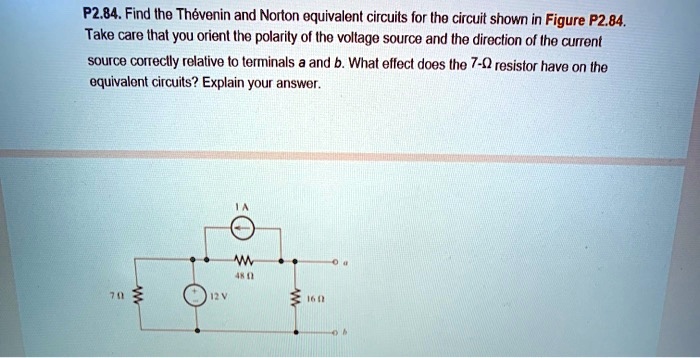 P2.84. Find the Thévenin and Norton equivalent circuits for the circuit ...