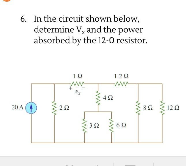 SOLVED: In the circuit shown below, determine V and the power absorbed by the 12-ohm resistor.