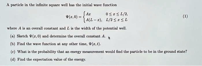 A particle in the infinite square well has the initial wave function Ψ ...
