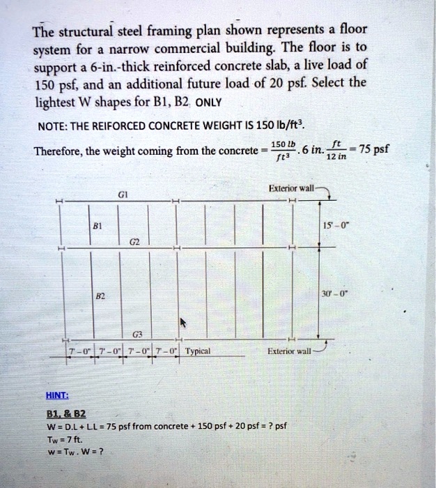 the structural steel framing plan shown represents a floor system for ...