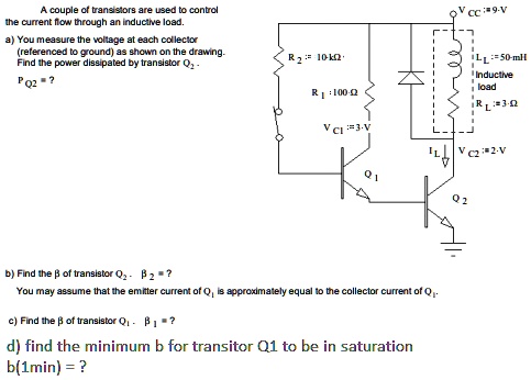 SOLVED: A couple of transistors are used to control the current flow through an inductive load ...