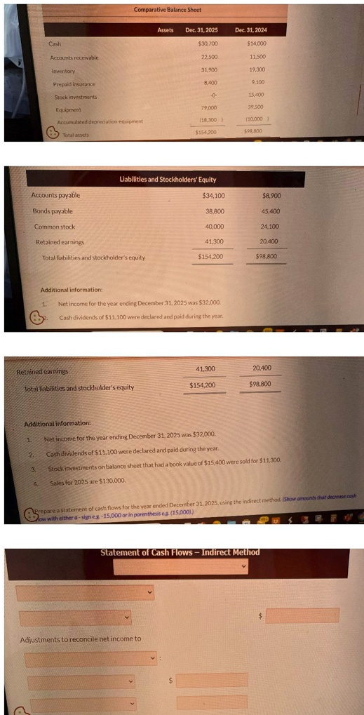 the text provided is a table and a comparative balance sheet it contains several spelling ...