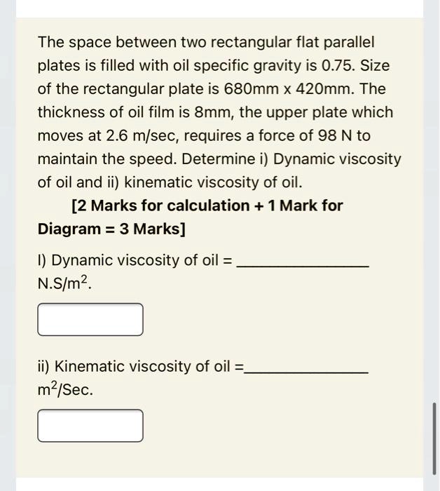 the space between two rectangular flat parallel plates is filled with ...