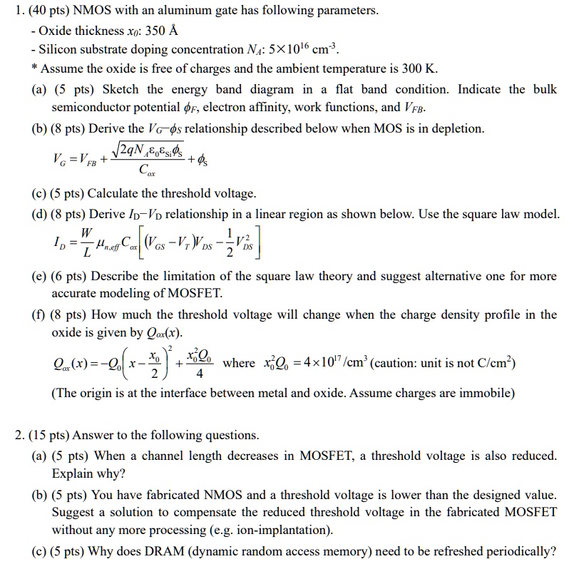 SOLVED: given that * Constants ε0 = 8.85×10-14 F/cm, q = 1.6 × 10-19 C ...