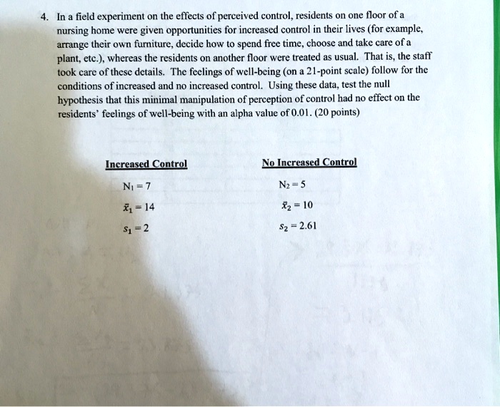 SOLVED In A Field Experiment On The Effects Of Perceived Control solved-in-a-field-experiment-on-the-effects-of-perceived-control