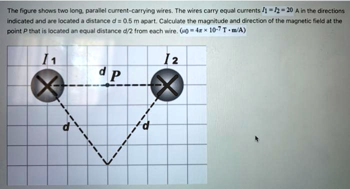 the figure shows two long parallel current carrying wires the wires ...