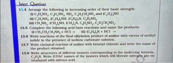 Intext Questions 13.4 Arrange the following in increasing order of ...