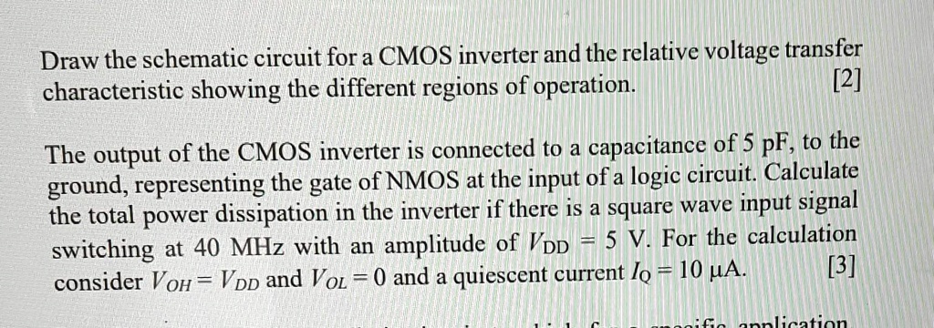Schematic Of A Cmos Inverter Circuit Showing The Main