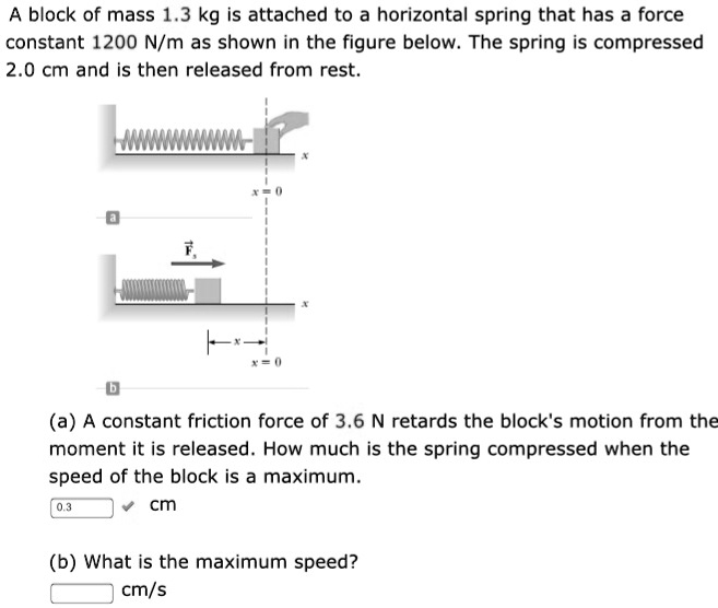 a block of mass 13 kg is attached to a horizontal spring that has a force constant 1200 nm as ...