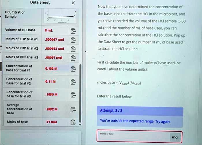 please help data sheet now that you have determined the concentration ...