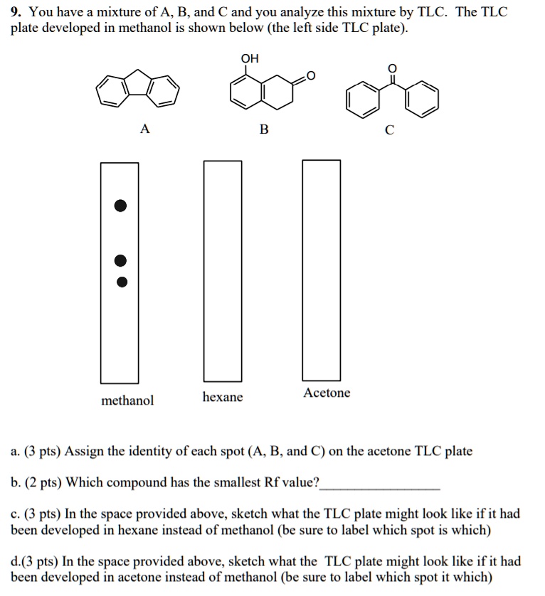 SOLVED: You have a mixture of A, B, and € and you analyze this mixture ...