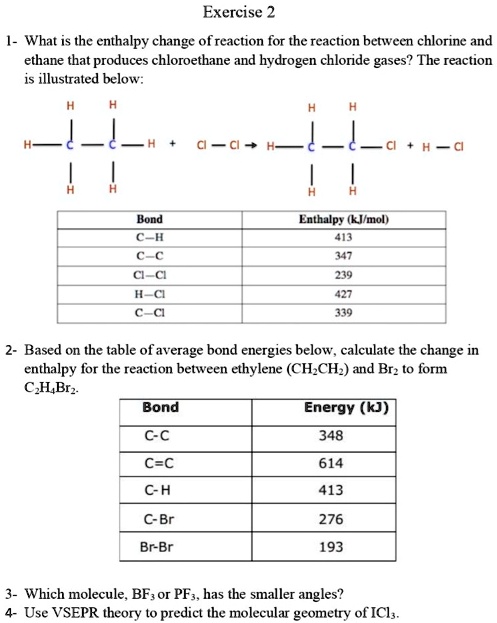 exercise 2 what is the enthalpy change of reaction for the reaction ...