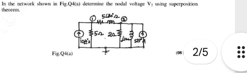 Solved In The Network Shown In Fig Q4 A Determine The Nodal Voltage V