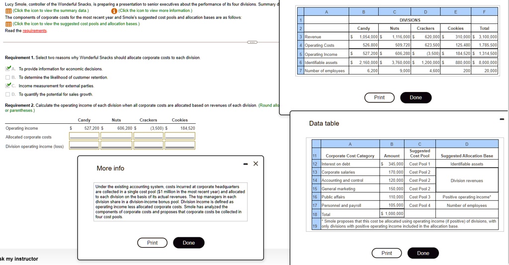 Solved Texts Lucy Smole Controller Of The Wonderful Snacks Is Preparing A Presentation To