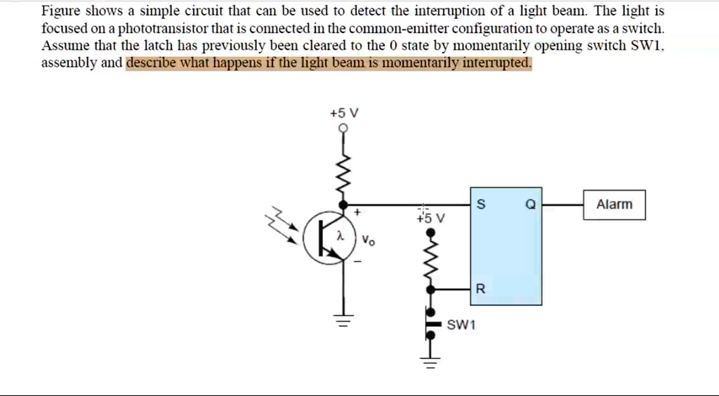Figure shows a simple circuit that can be used to detect the ...